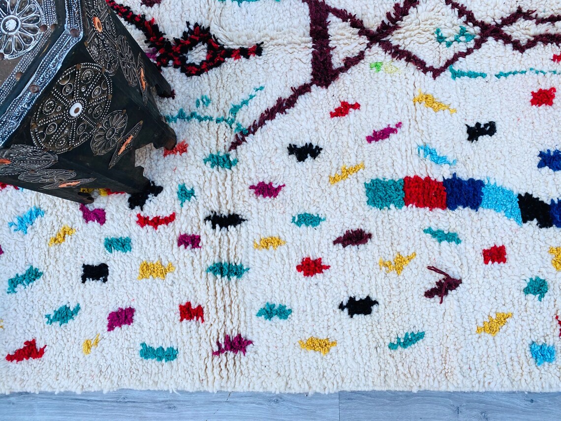 Fascinating Ben ourain carpet 5x7 Moroccan rug Berber | Etsy