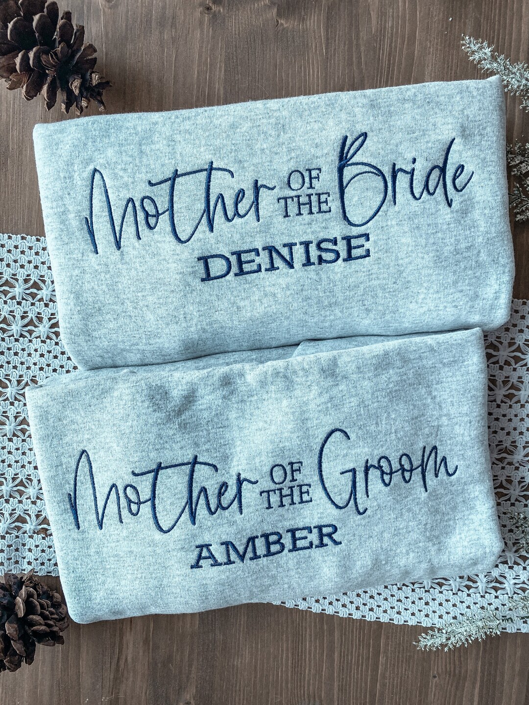 Mother of the Bride Personalized EMBROIDERED Crewneck | Embroidered ...