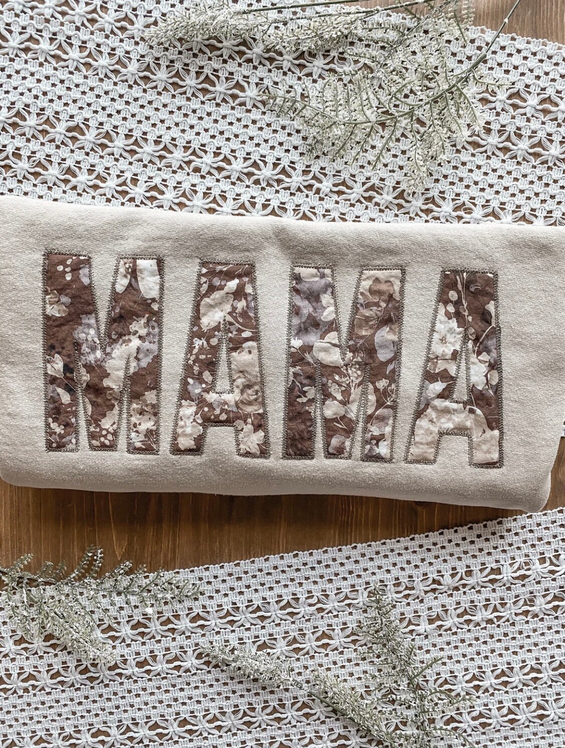 MAMA EMBROIDERED Crewneck | Embroidered Apparel Sweatshirt | Appliqué ...