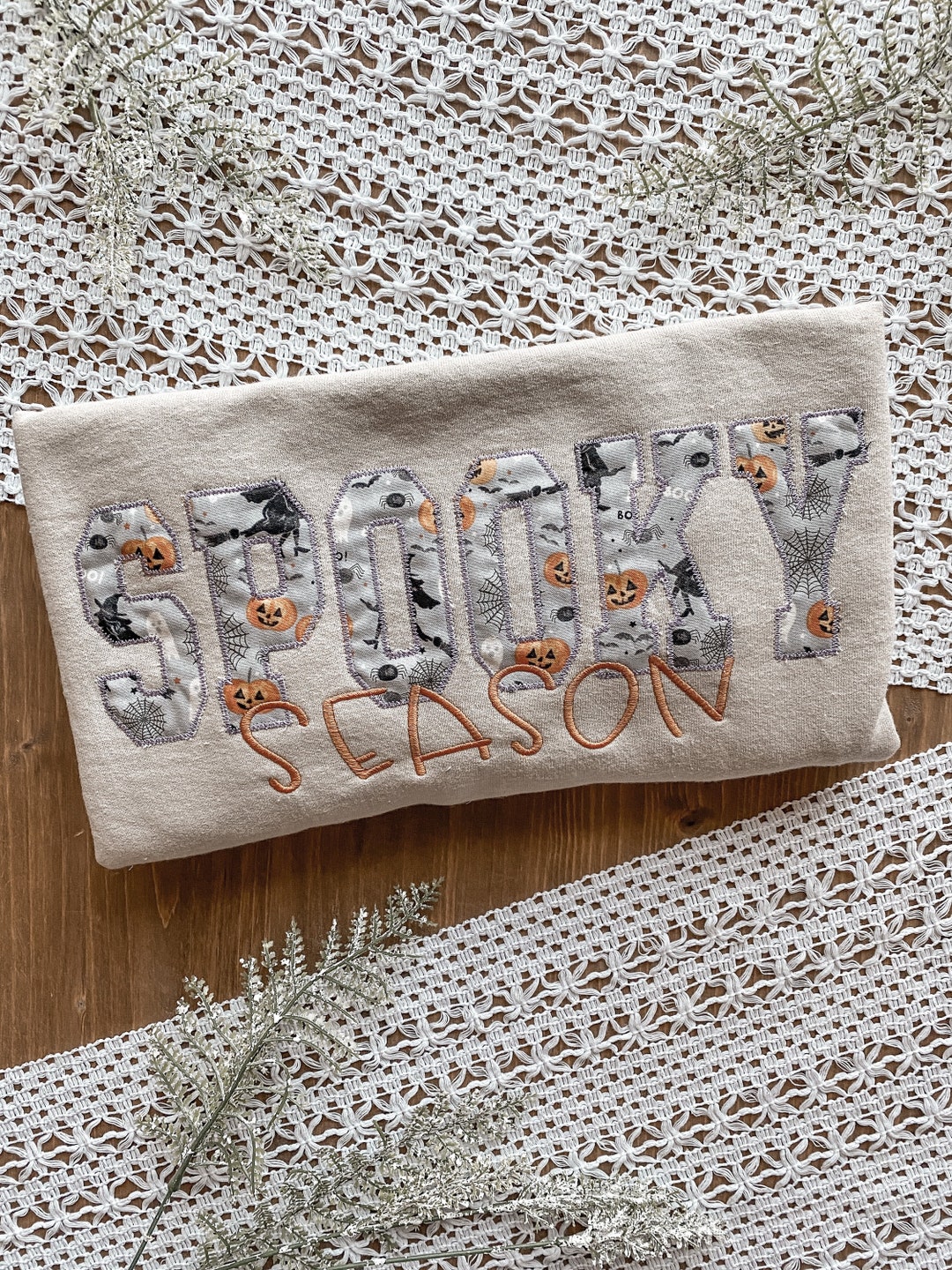 Spooky Season EMBROIDERED Crewneck Embroidered Apparel - Etsy