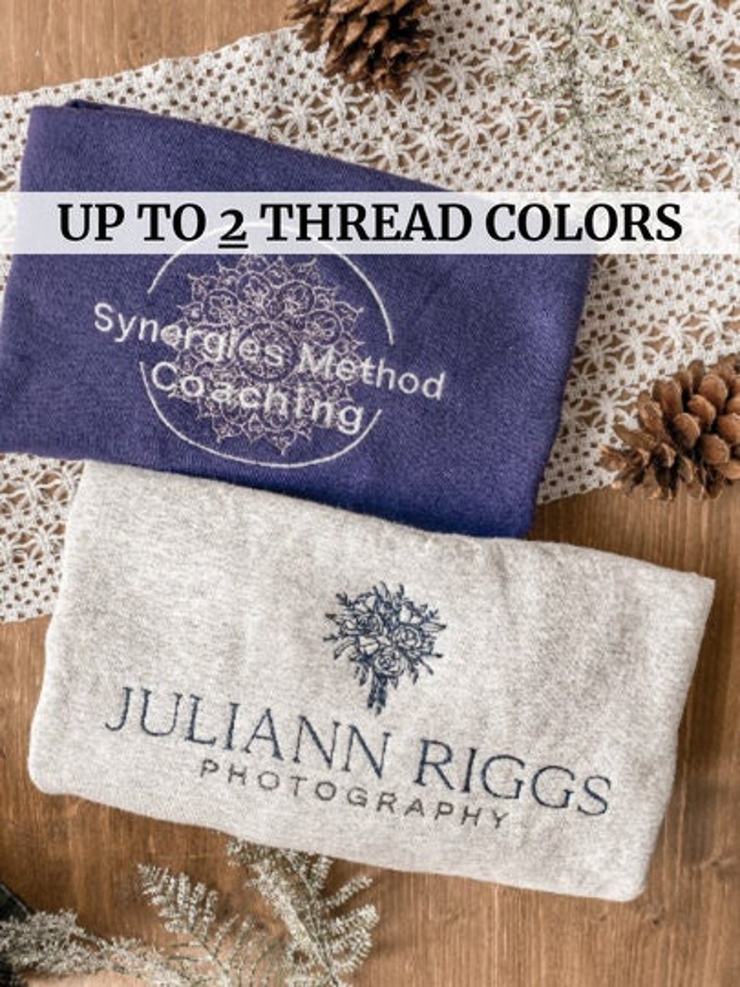 CUSTOM Logo EMBROIDERED Crewneck | up to 2 Thread Colors | Embroidered ...