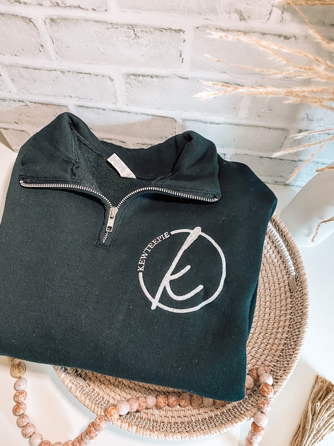 Custom LOGO EMBROIDERED Pullover Zipper Sweatshirt | Embroidered ...
