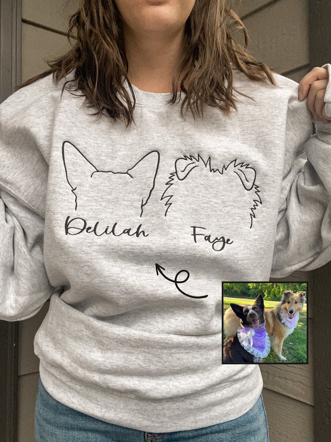 EMBROIDERED CUSTOM Dog Ears With Personalized Names | Custom Dog Ears ...