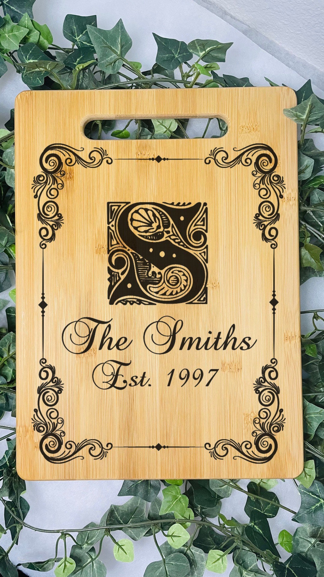 Personalized Family Name Classic Bamboo Cutting Board | Bamboo Cutting ...
