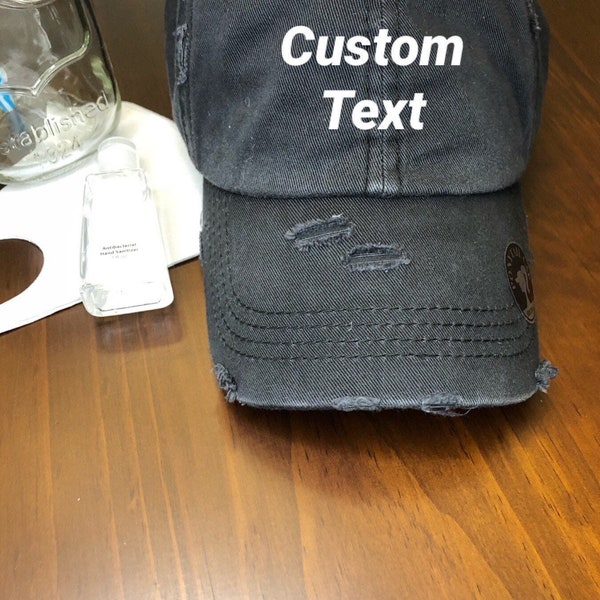 Distressed Baseball Cap - Etsy