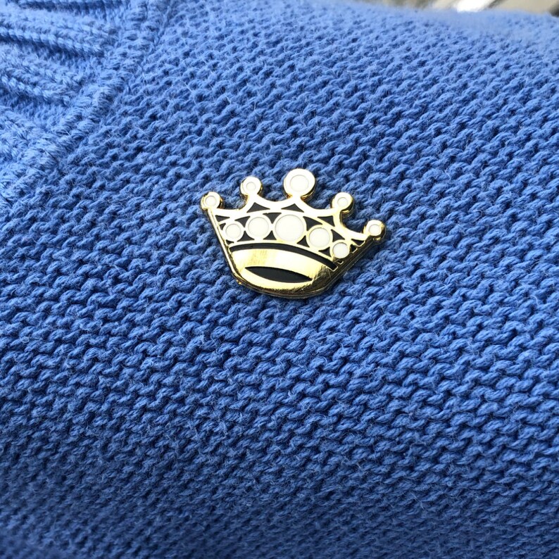 Crown Enamel Pin by Utopie Pins // Lapel pin Wedding | Etsy