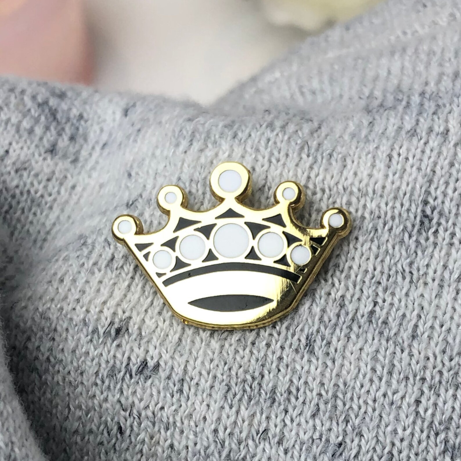 Crown Enamel Pin by Utopie Pins // Lapel Pin Wedding - Etsy