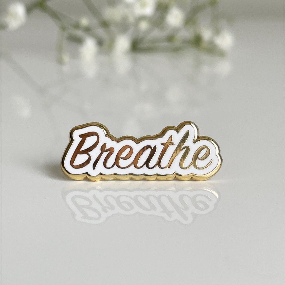 Breathe Enamel Pin, by Utopie Pins // Lapel Pin, Cute, Gift, Friend ...
