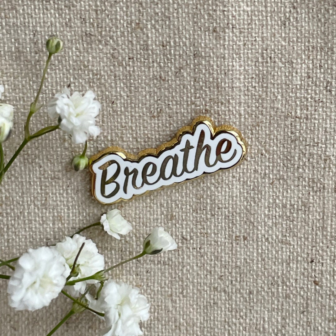 Breathe Enamel Pin by Utopie Pins // Lapel Pin Cute | Etsy