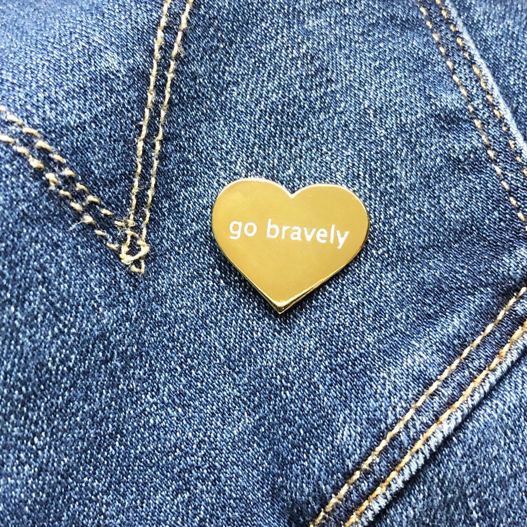 Brave Heart Enamel Pin by Utopie Pins // Lapel Pin Gift - Etsy
