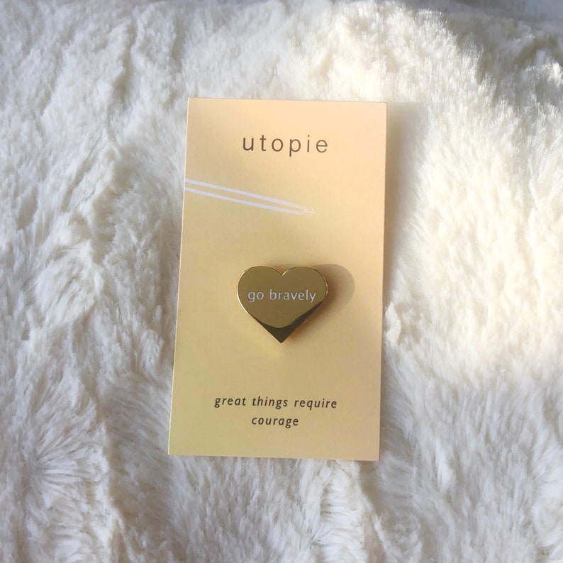 Brave Heart Enamel Pin by Utopie Pins // Lapel Pin Gift - Etsy