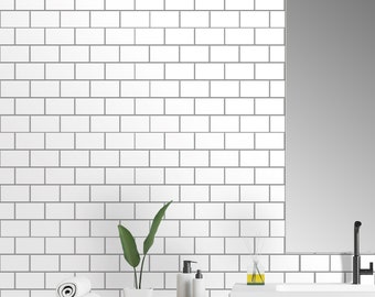 White Brick Wall Decal - Etsy