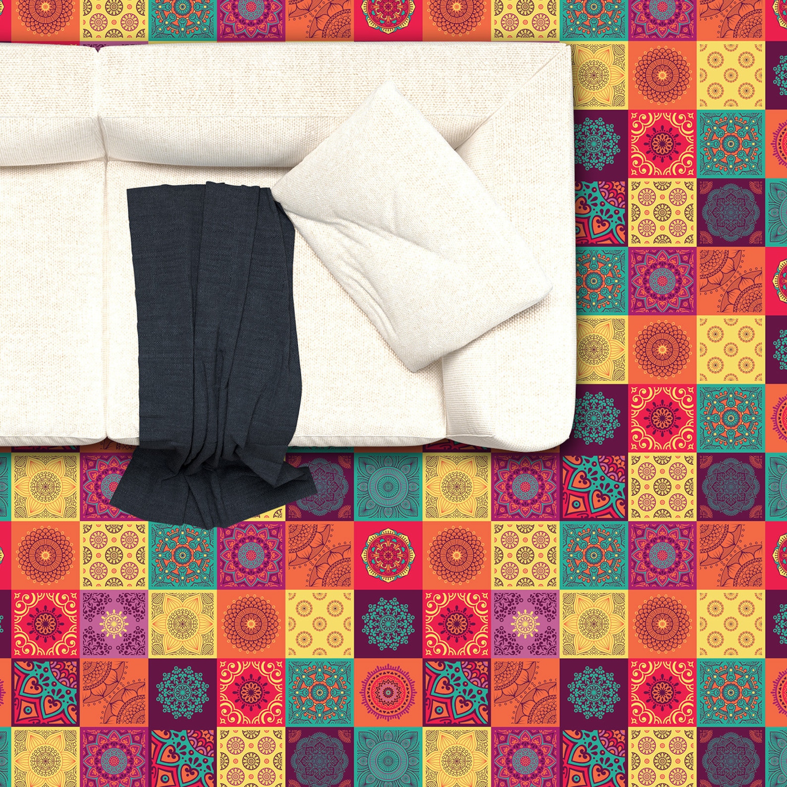 Colourful Mandala Tiles Mosaic Self-adhesive Kitchen - Etsy