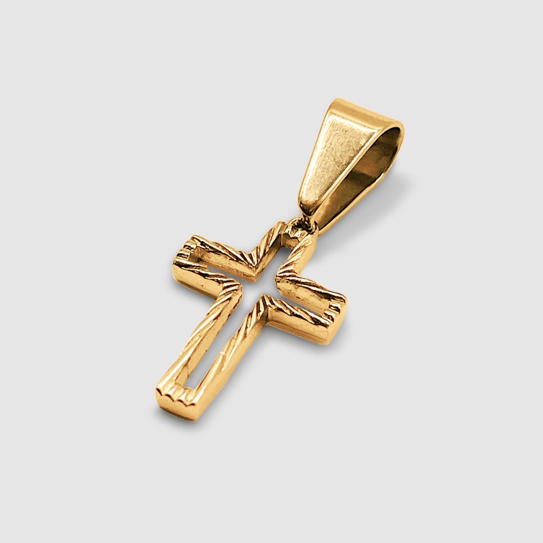 Minimalist Gold Cross Pendant Necklace: Christian Jewelry, Stainless ...
