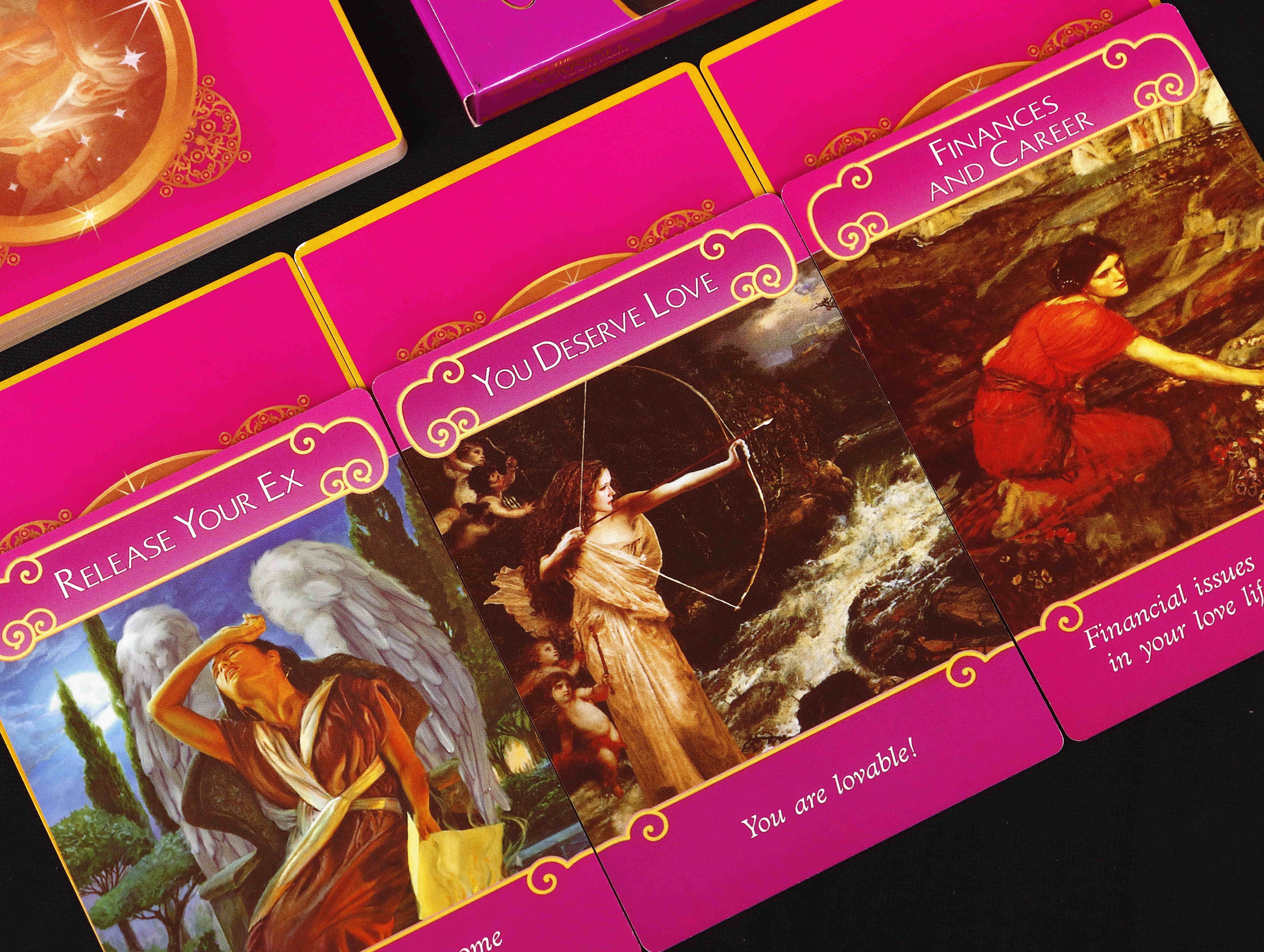 Romance Angel oracle cards deck with book for beginners / Pink | Etsy