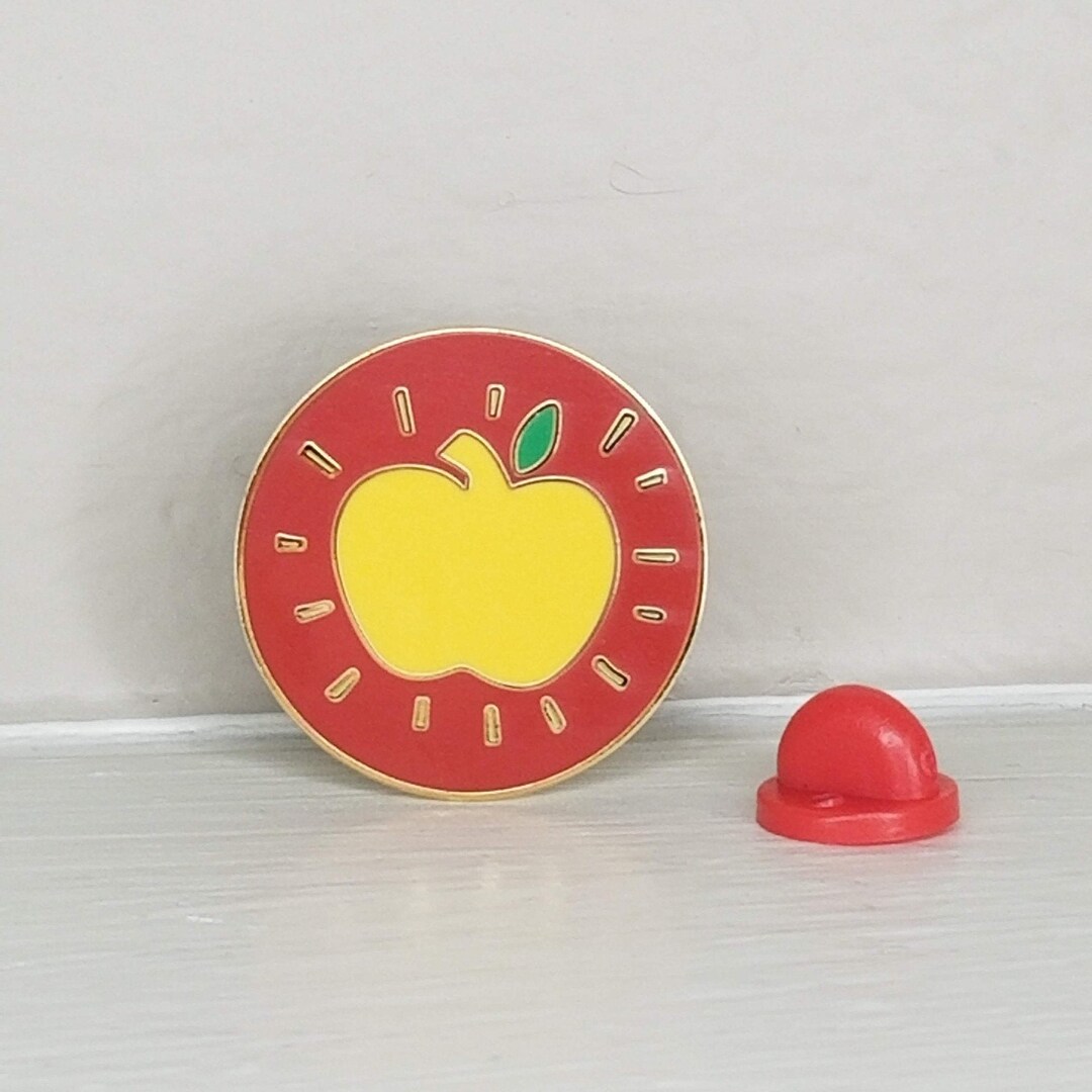 Enamel Pin, Golden Apple Gifts With Red Rubber Clutch, Gold Apple on ...