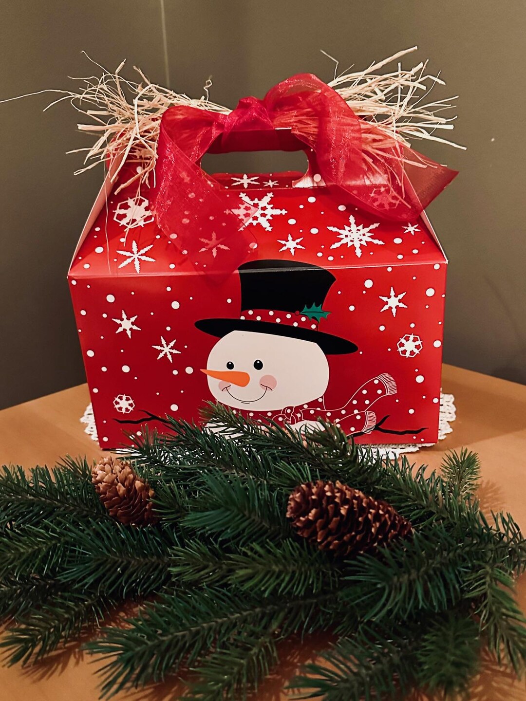 Christmas Eve Gift Box, Gable Box, Treat Box, Party, Gift Box, Snowman ...
