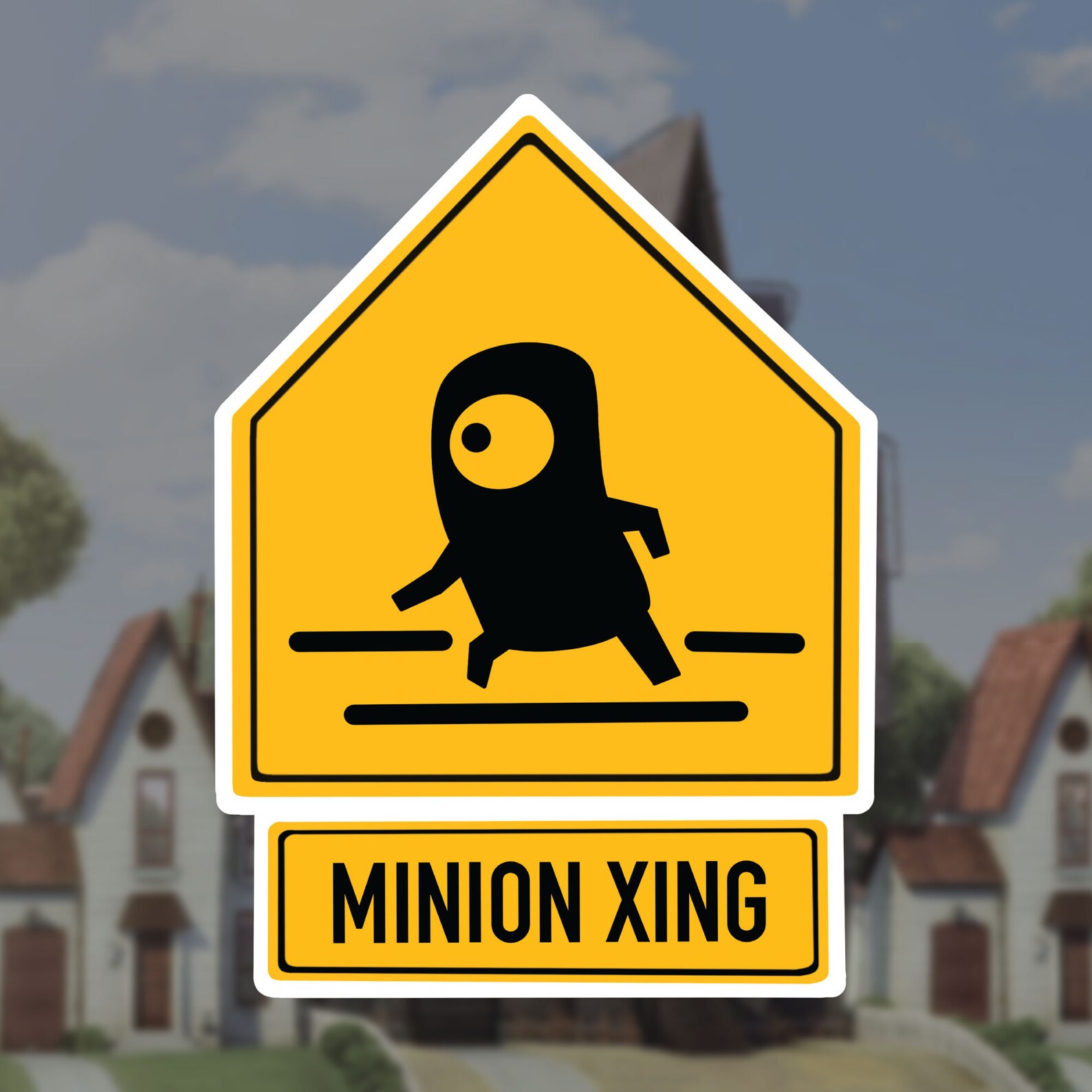 Minion Crossing Sign Vinyl Sticker Despicable Me Inspired | Etsy