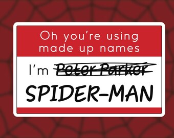 Spiderman Name Sticker - Etsy