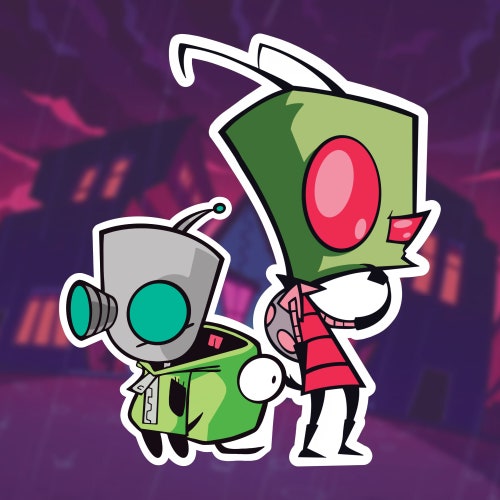 Invader Zim and Gir Vinyl Stickers Holographic Gloss - Etsy