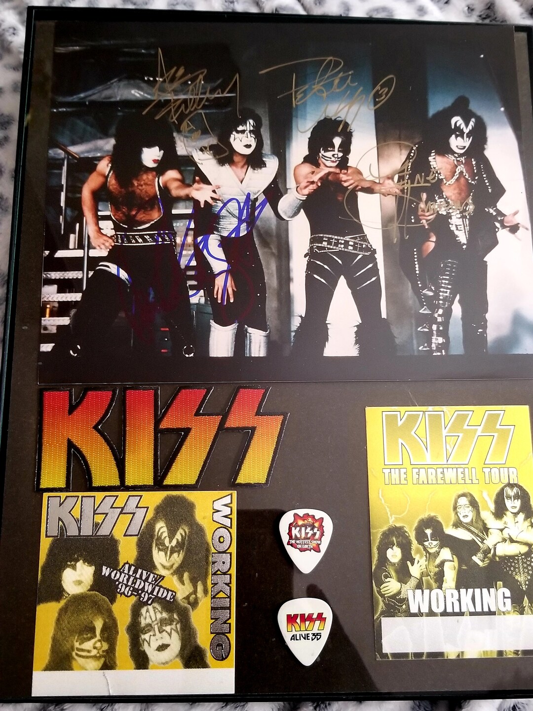 KISS Paul Stanley Gene Simmons Ace Frehley Peter Criss Vintage Framed ...