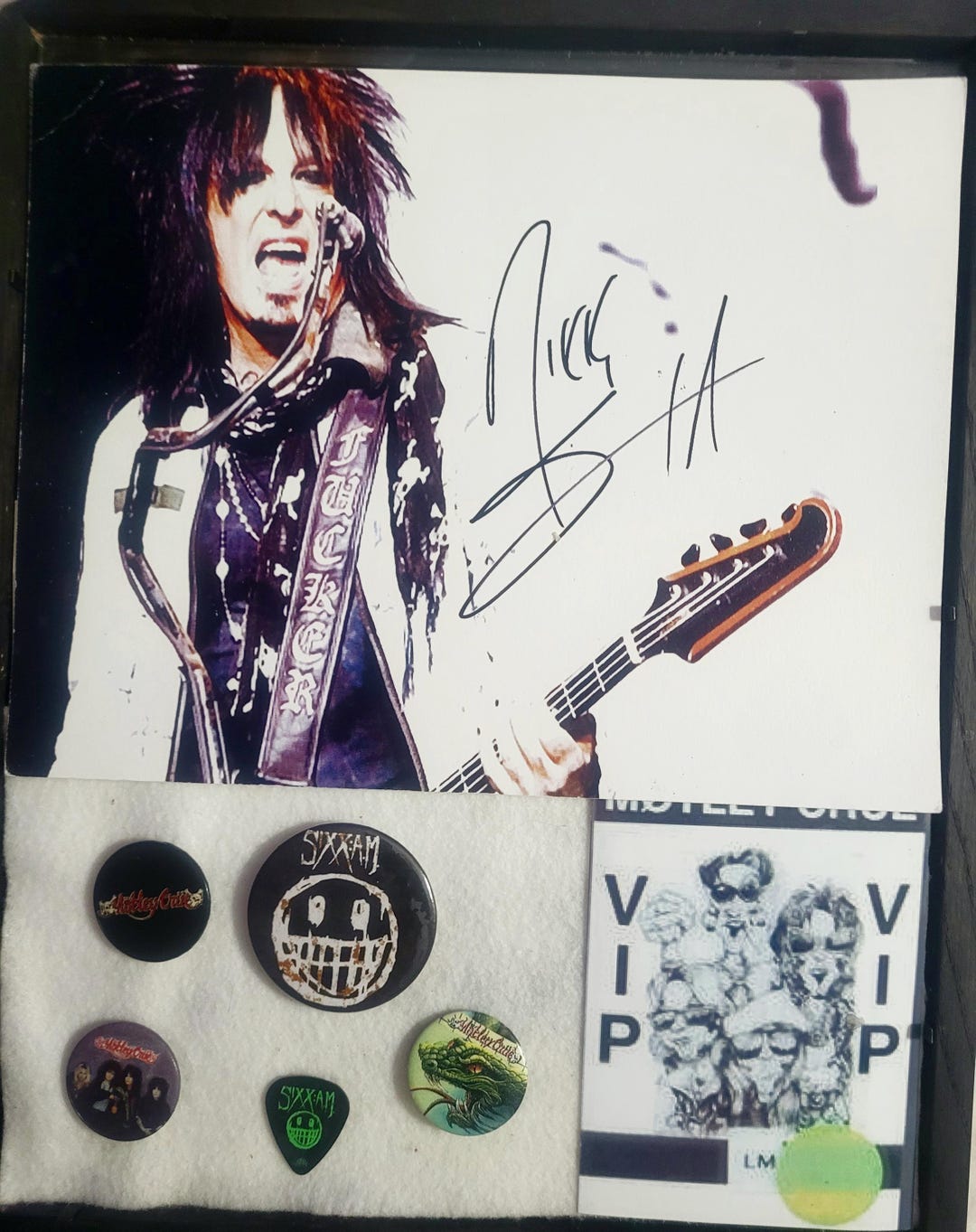 Motley Crue Nikki Sixx A.M Lot Signed Autographed Framed Photo Guitar ...