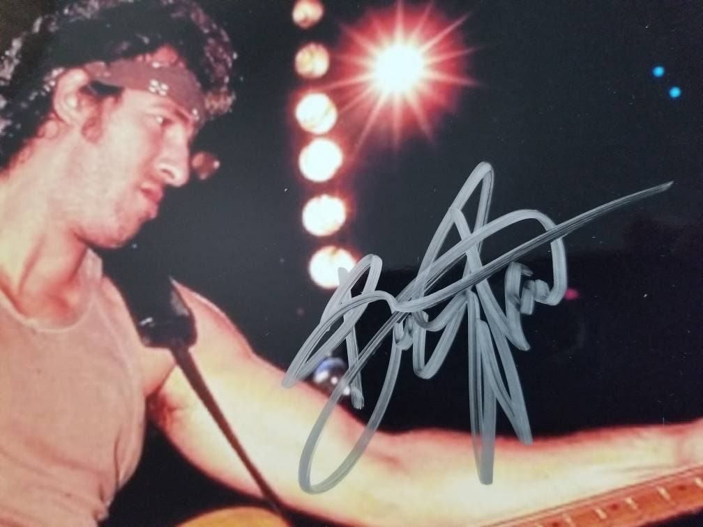 Bruce Springsteen Genuine Hand Signed Autographed Framed Photo Collage ...