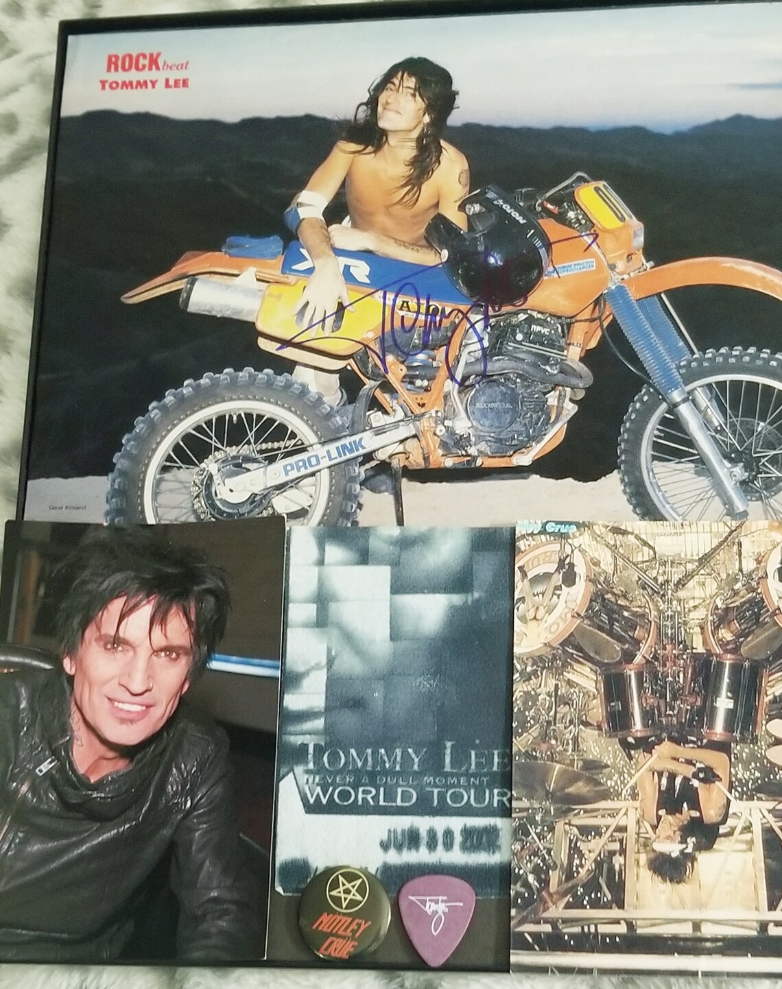 Tommy Lee Motley Crue Signed Autographed Framed Photo + Guitar Pick ...