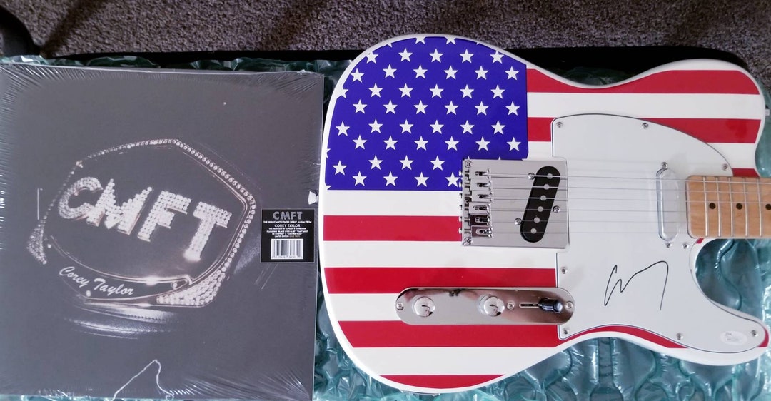 Corey Taylor Slipknot Signed Autographed Guitar + CMFT Album LP Lot JSA ...