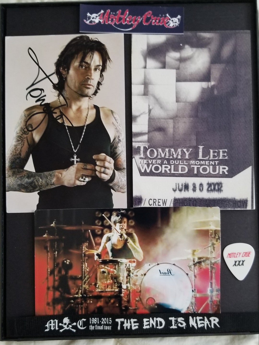 Tommy Lee Motley Crue Signed Autographed Framed Photo + Guitar Pick ...