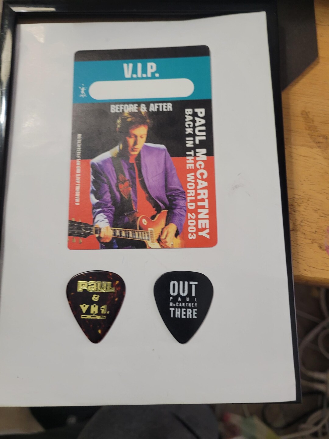 Paul Mccartney Beatles 2 Rare Guitar Pick + VIP Pass Framed Display - Etsy