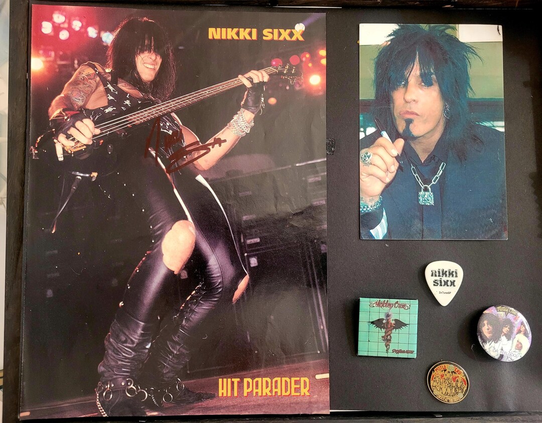Motley Crue Nikki Sixx A.M Lot Signed Autographed Framed Photo Guitar ...
