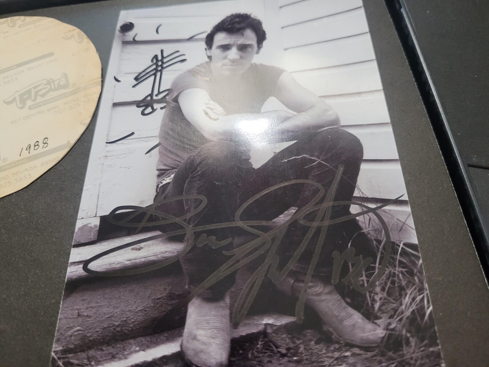 Bruce Springsteen Hand Signed Autographed Framed Photo + Guitar Pick ...