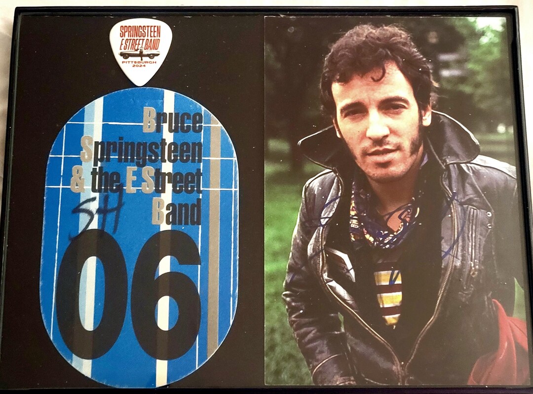 Bruce Springsteen Signed Autographed Framed Photo Collage + VIP Pass ...