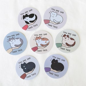 Cute Cat Therapy Sticker, Funny Cat Meme Sticker, Vinyl Laptop Decal - Etsy