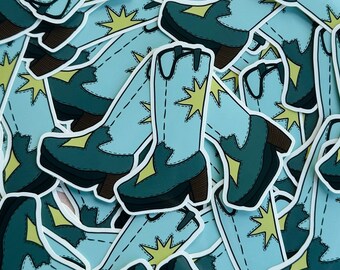 Cowboy Boot Sticker - Etsy