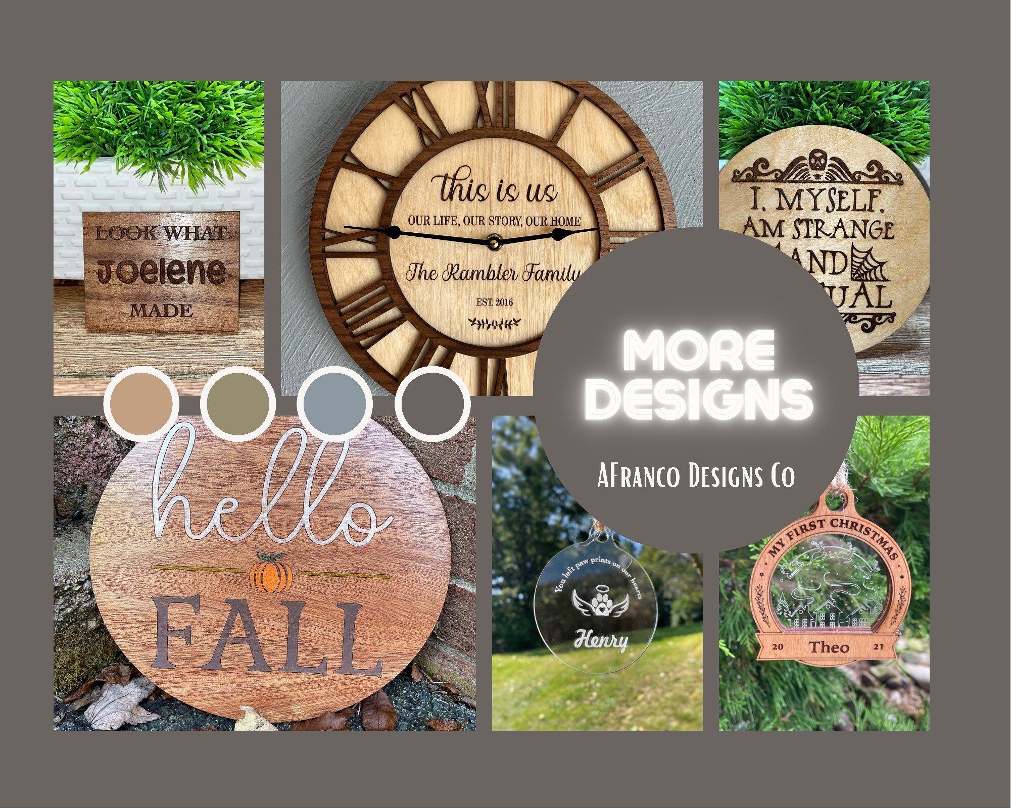 Personalized Wall Clock | Wood Laser Engraved | 10.5 Inches - Etsy