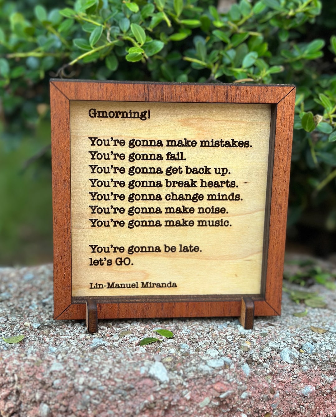 Lin Manuel Miranda Gmorning! Standing Wooden Framed Sign Display ...