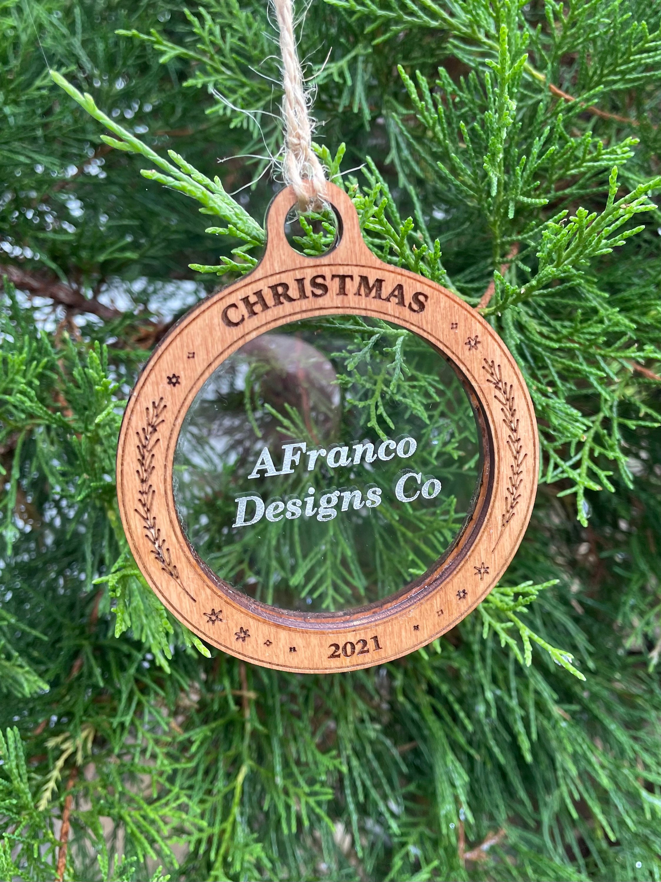 Personalized Laser Engraved Christmas Ornament | Wood & Acrylic ...