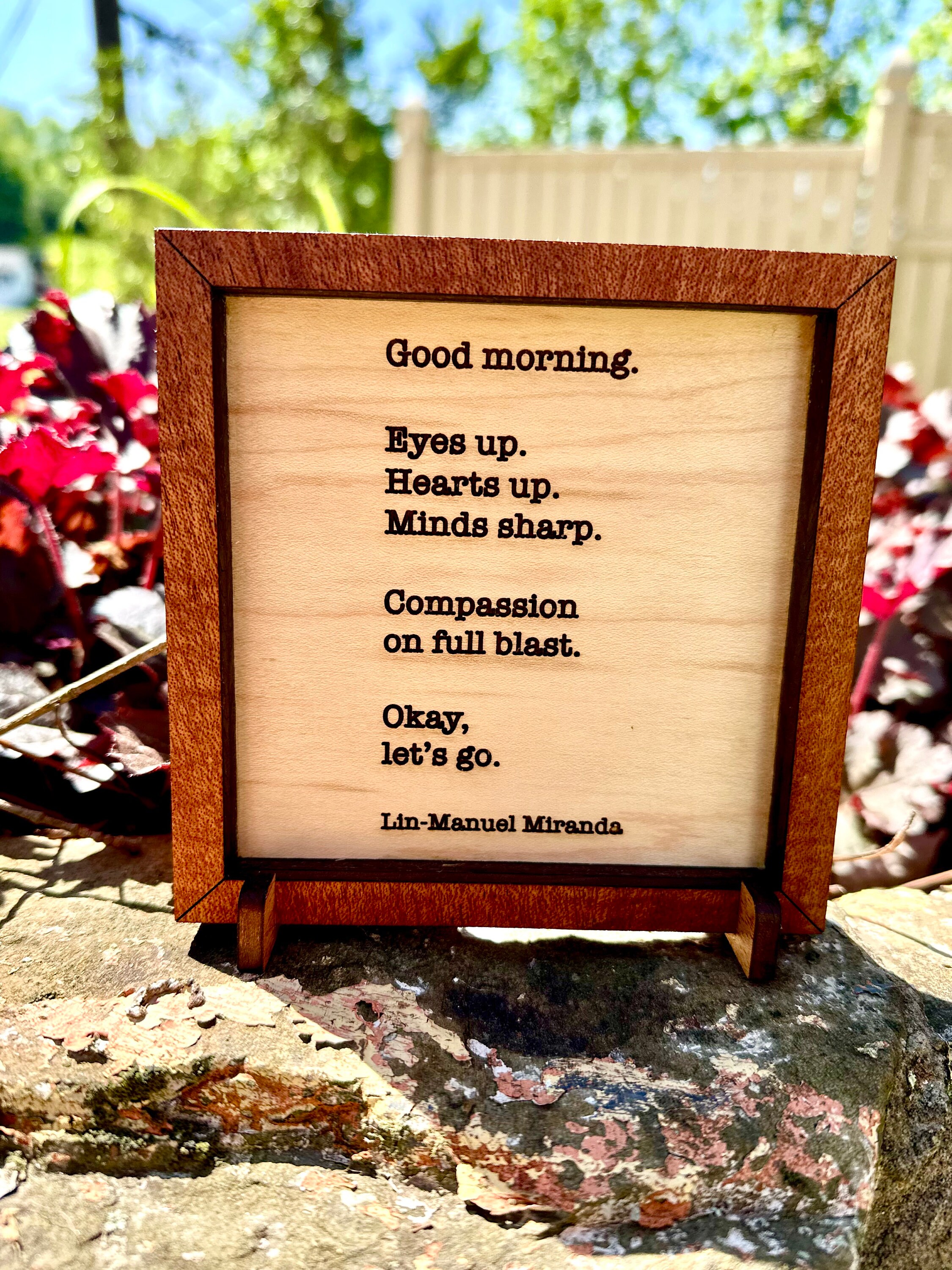 Lin Manuel Miranda Good Morning Standing Wooden Framed Sign Display ...