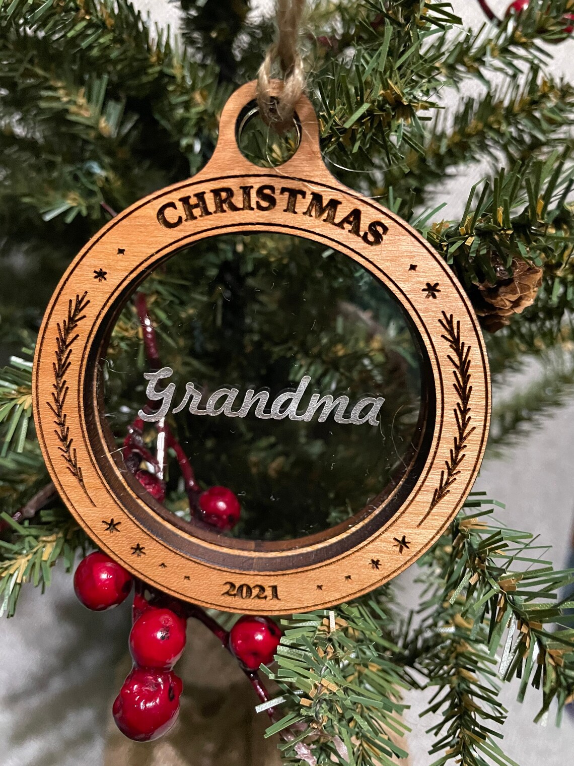 Personalized Laser Engraved Christmas Ornament | Wood & Acrylic ...