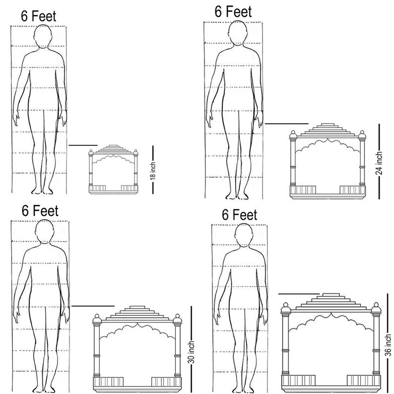 Shriji Temples, Customized Wooden Temple With LED Light for Home and ...