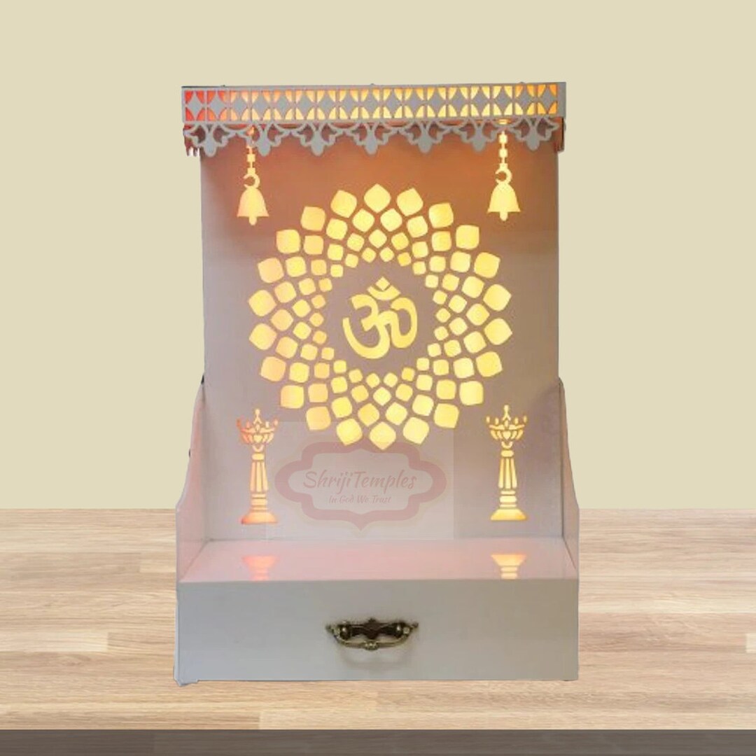 Shriji Temples Customized Wooden Temple With LED Light for Home and ...
