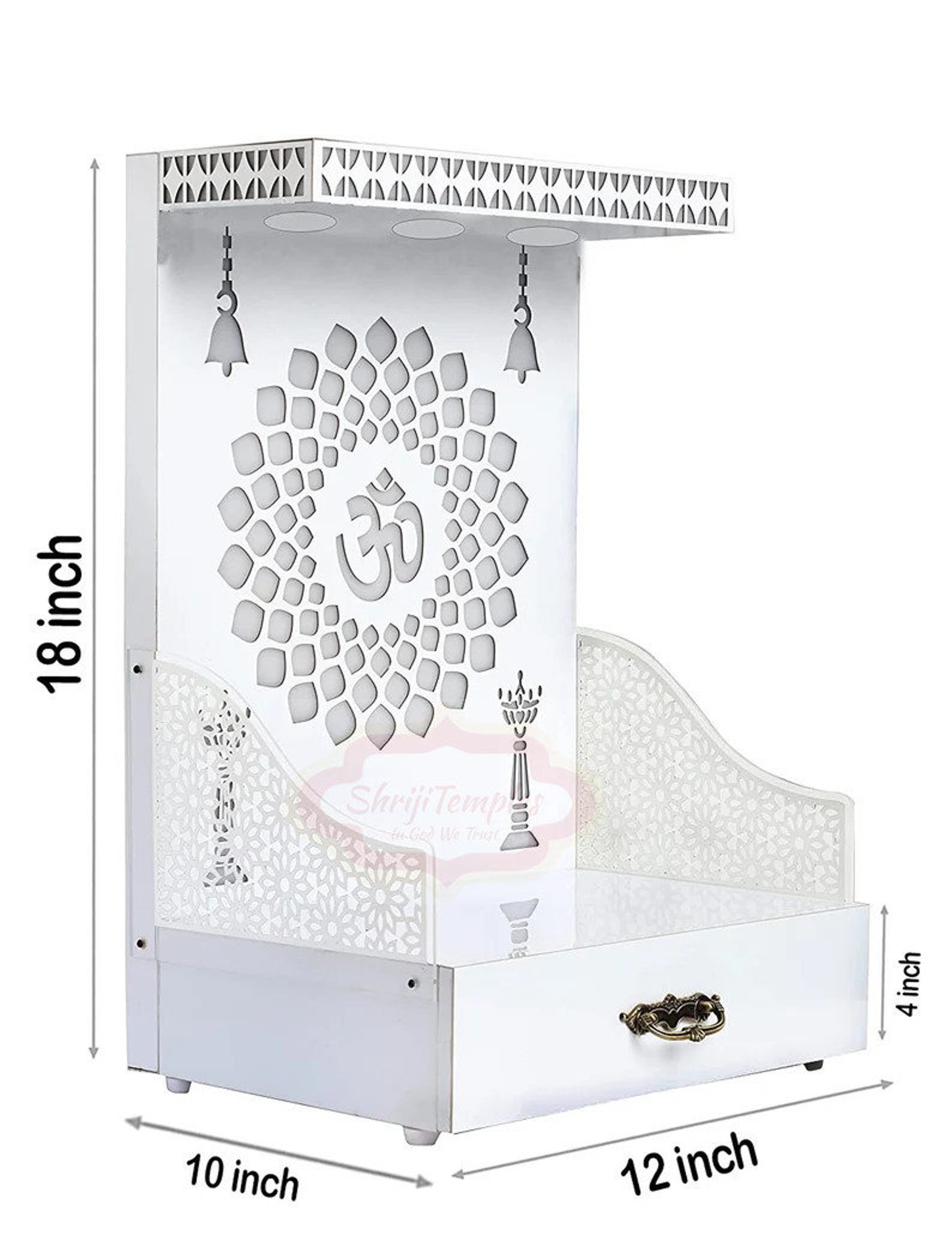Shriji Temples Customized Wooden Temple With LED Light for Home and ...