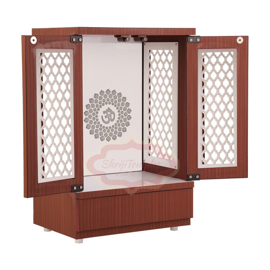 Wooden Temple With LED Light: Wall Hanging & Table Top Mandir - Etsy