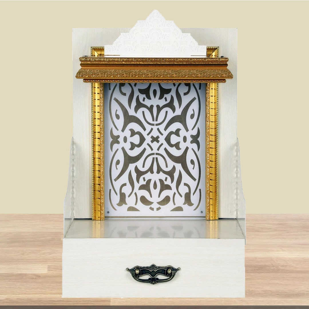 Shriji Temples Customized Wooden Temple With LED Light for Home and ...