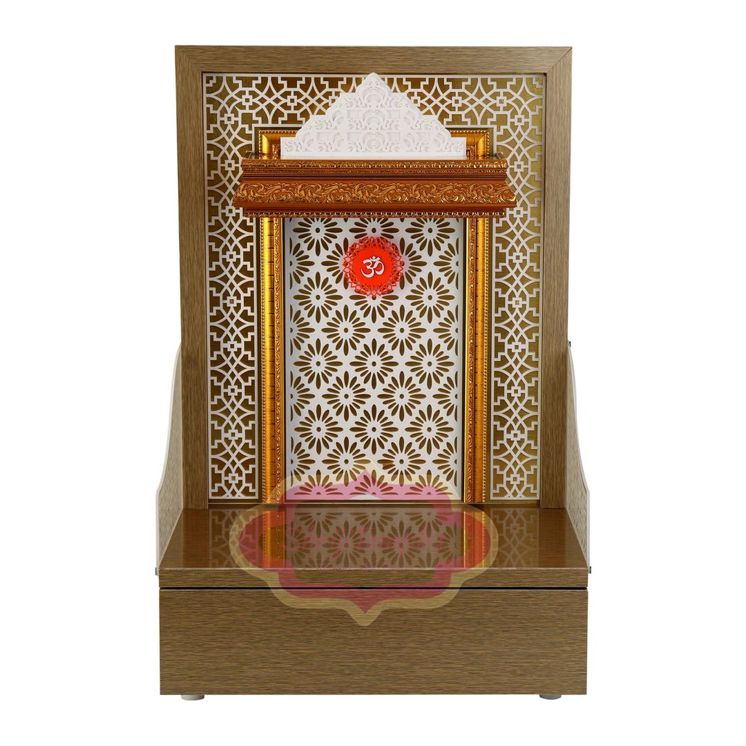 Shriji Temples Customized Wooden Temple With LED Light for Home and ...