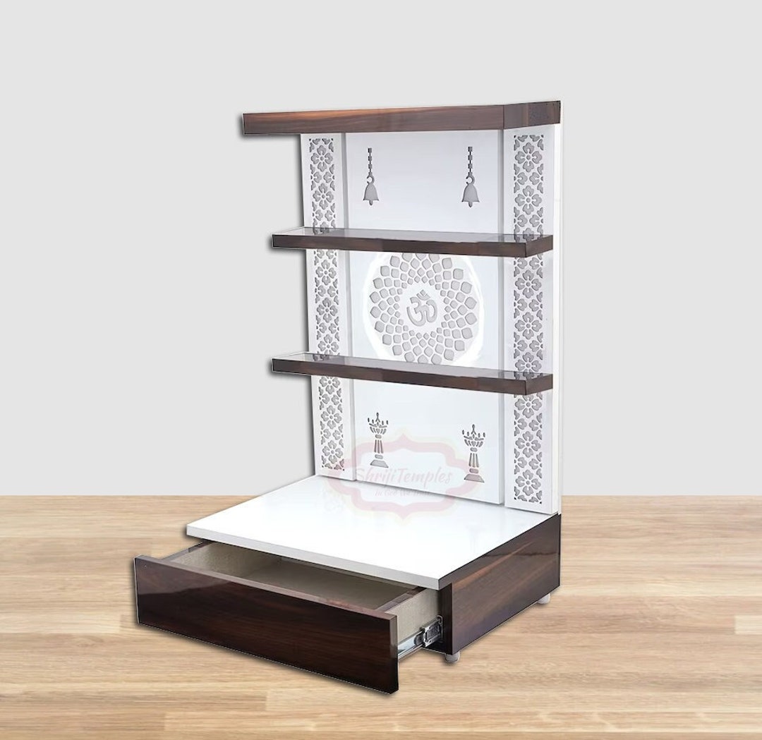 Shriji Temples, Wooden Temple With LED Light for Home and Office Puja ...