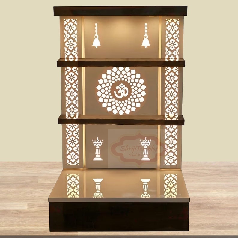 Shriji Temples Customized Wooden Temple With LED Light for - Etsy