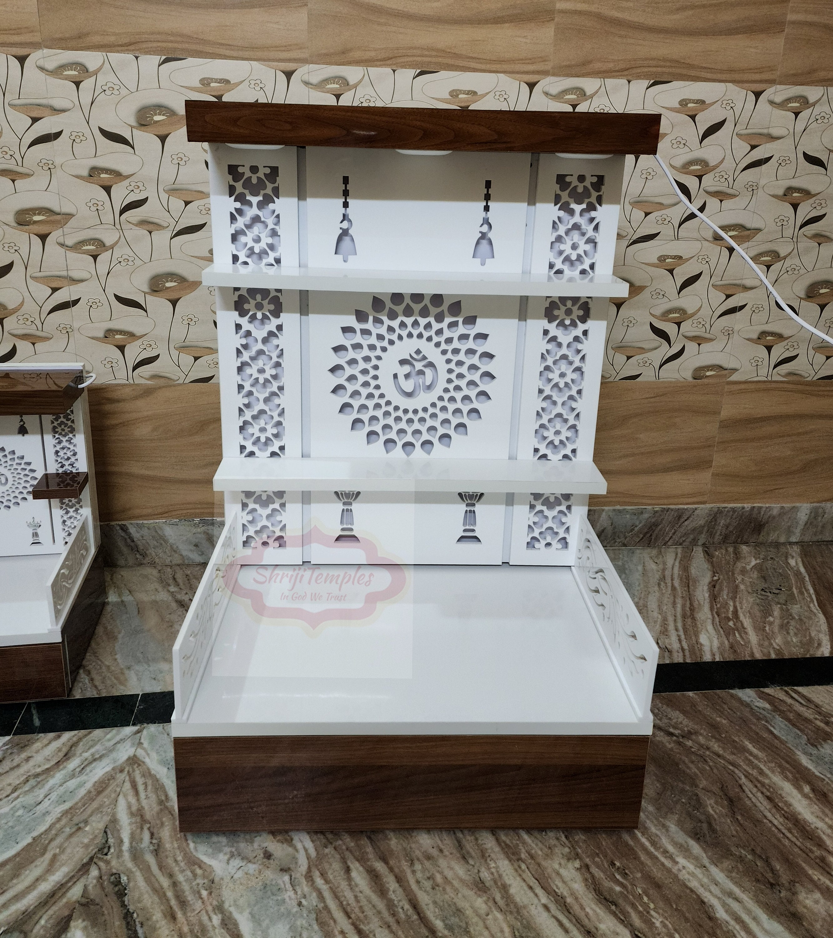 Shriji Temples Customized Wooden Temple With LED Light for Home and ...